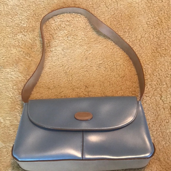 Bags | Pretty Metallic Blue Mini Bag | Poshmark